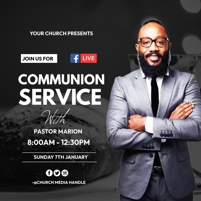 communion sunday service Template | PosterMyWall
