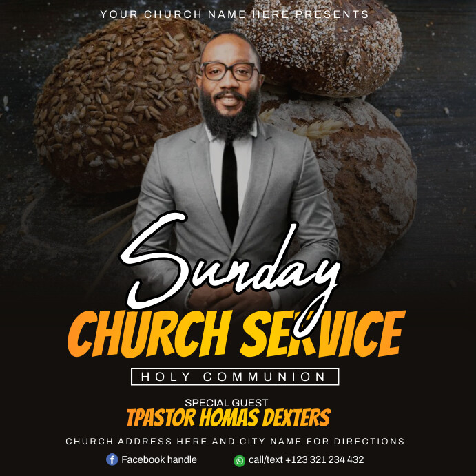 communion sunday service Template | PosterMyWall