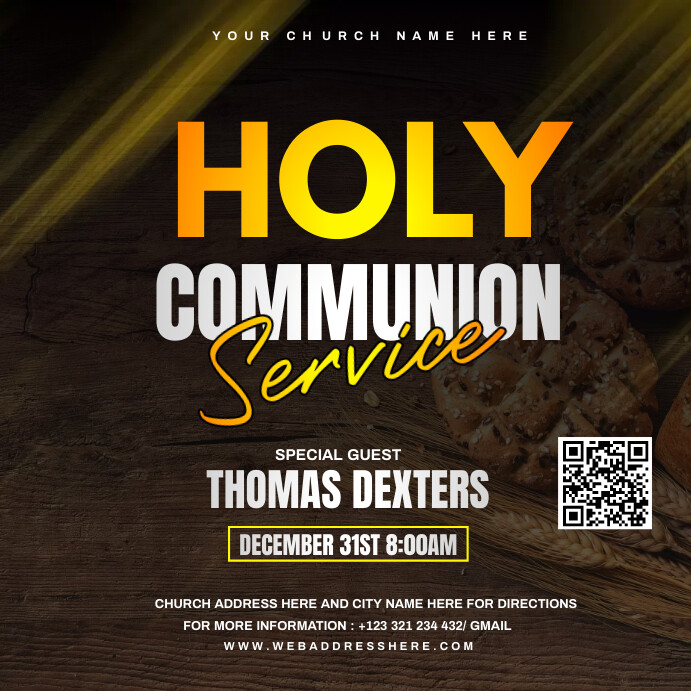 Plantilla de communion sunday service | PosterMyWall