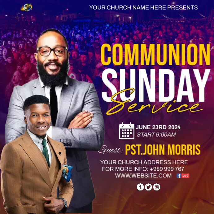 Communion Sunday Service Template | PosterMyWall