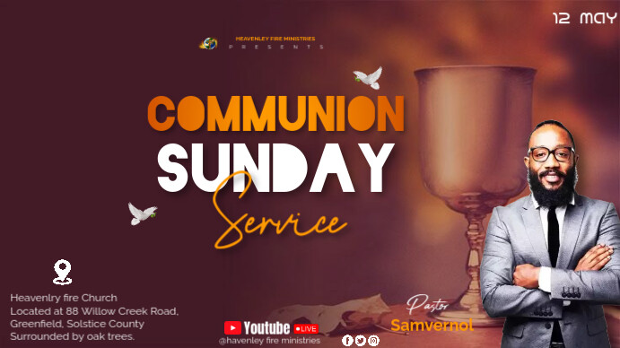 Communion Sunday Service Template | PosterMyWall