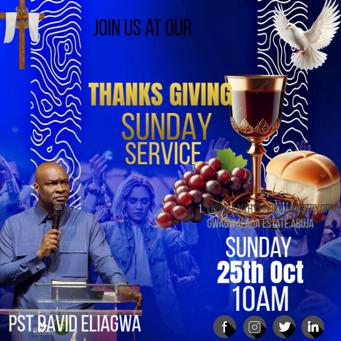 Communion Sunday service Template | PosterMyWall