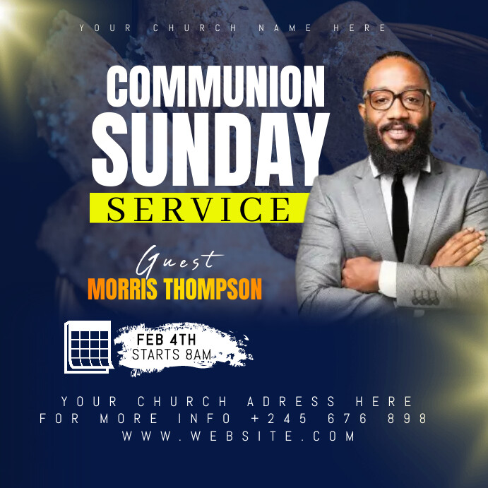 Communion sunday service Template | PosterMyWall