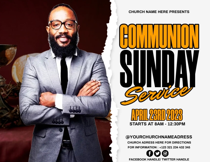 communion sunday service Template | PosterMyWall