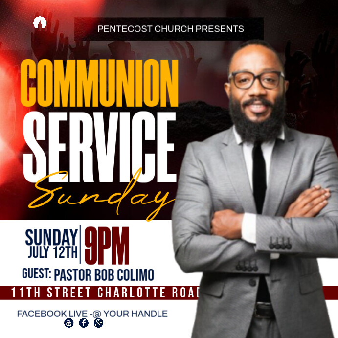 Communion Sunday service Template | PosterMyWall