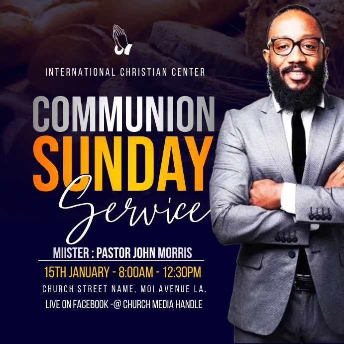 communion sunday service Template | PosterMyWall