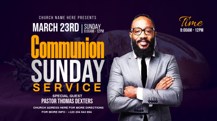 communion sunday service Template | PosterMyWall