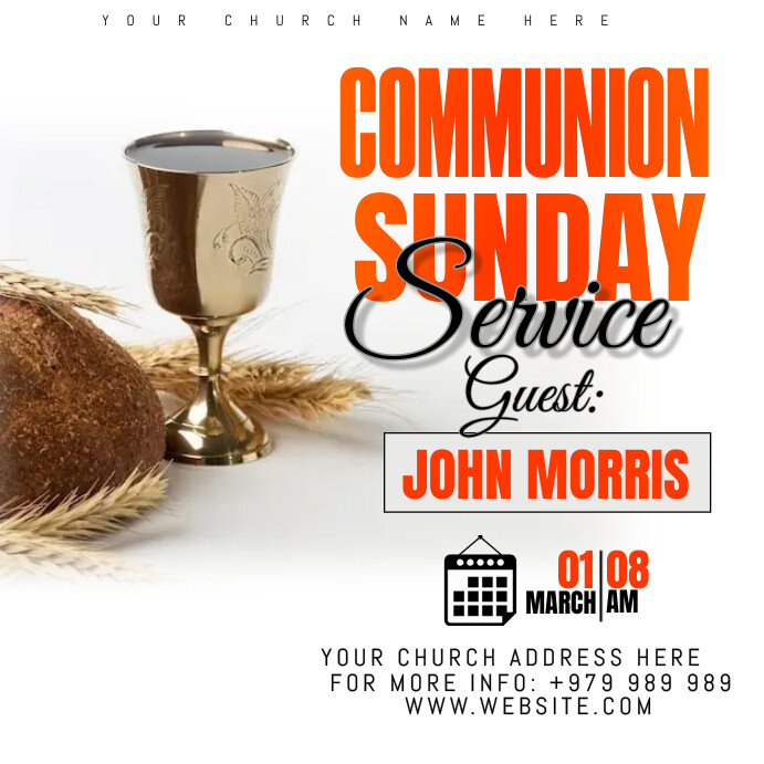 Plantilla de Communion sunday service | PosterMyWall