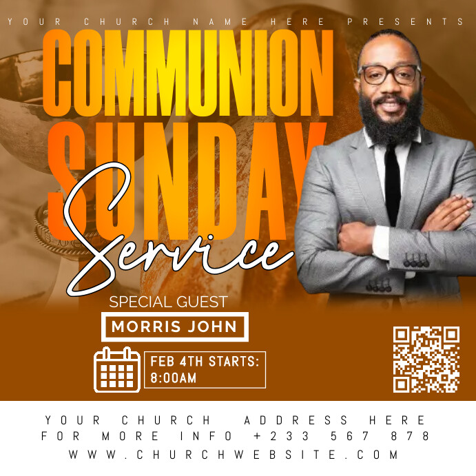 Communion sunday service Template | PosterMyWall