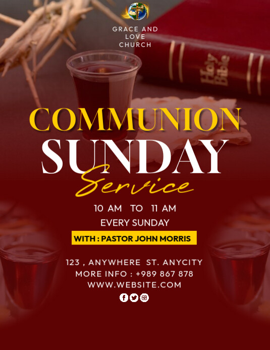 Communion Sunday service | PosterMyWall