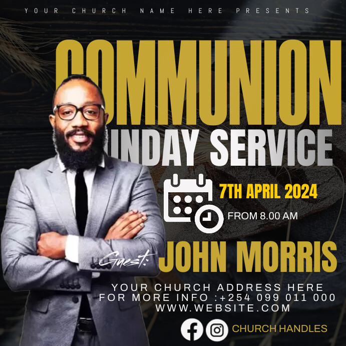 Plantilla de Communion Sunday Service | PosterMyWall