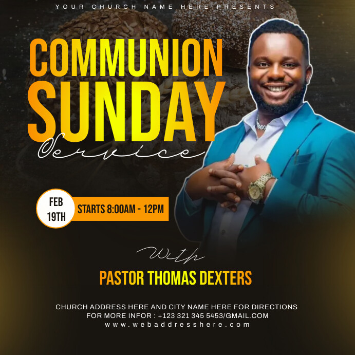 Plantilla de communion sunday service | PosterMyWall