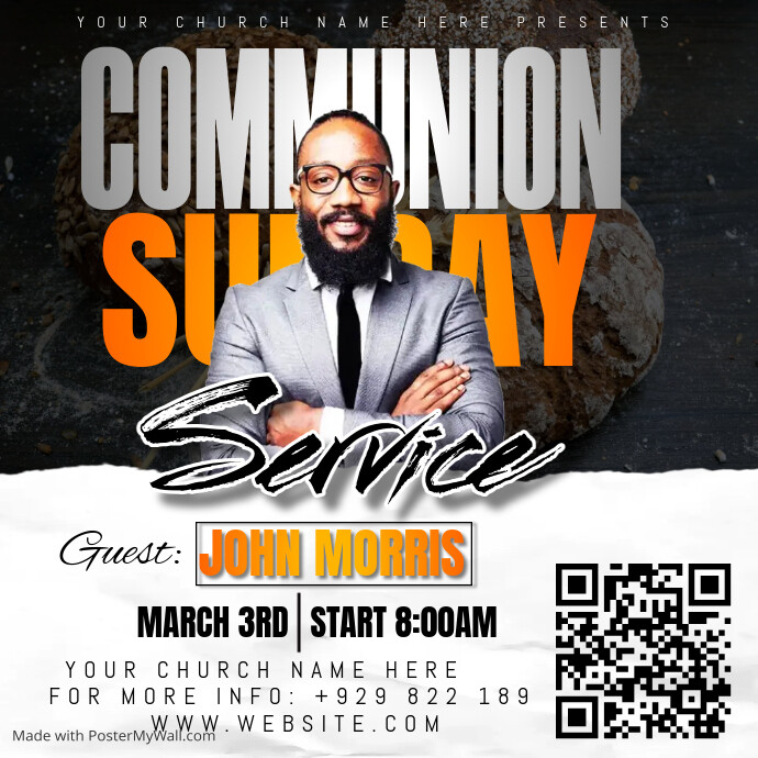 Communion sunday service Template | PosterMyWall