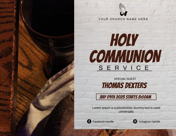 communion sunday service Templat | PosterMyWall