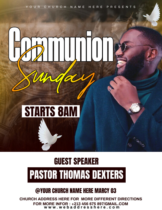 Communion Sunday service Template | PosterMyWall