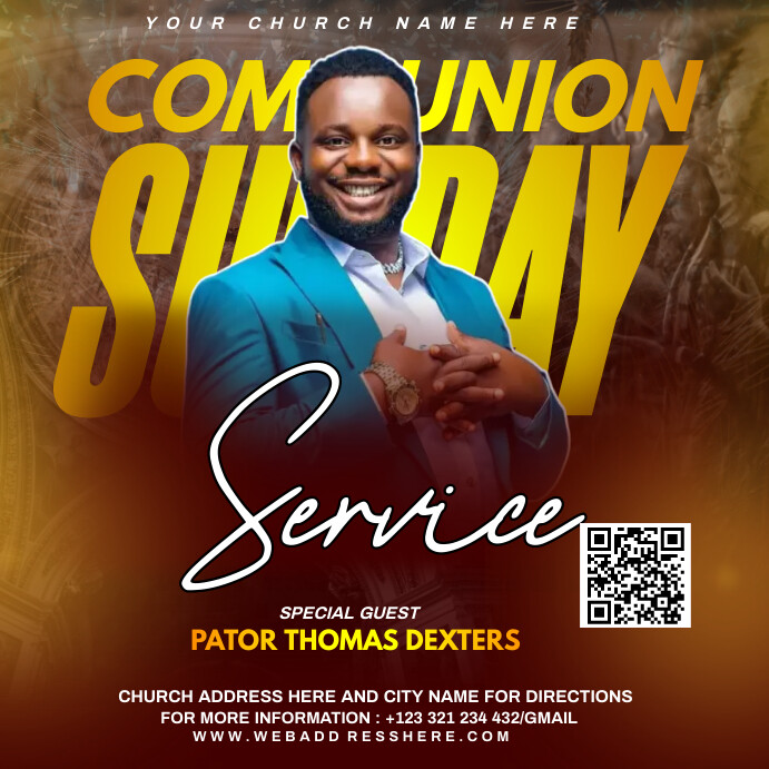 Plantilla de communion sunday service | PosterMyWall
