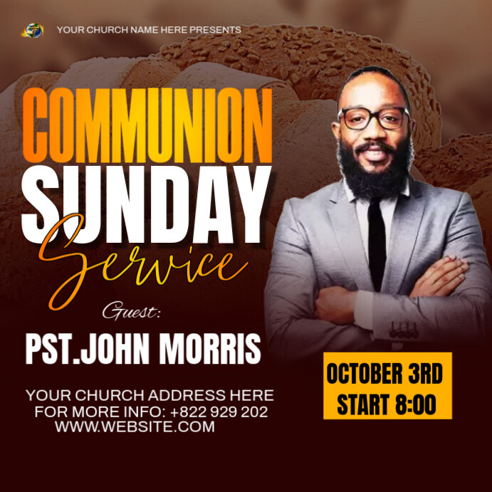 Modèle Communion Sunday service | PosterMyWall
