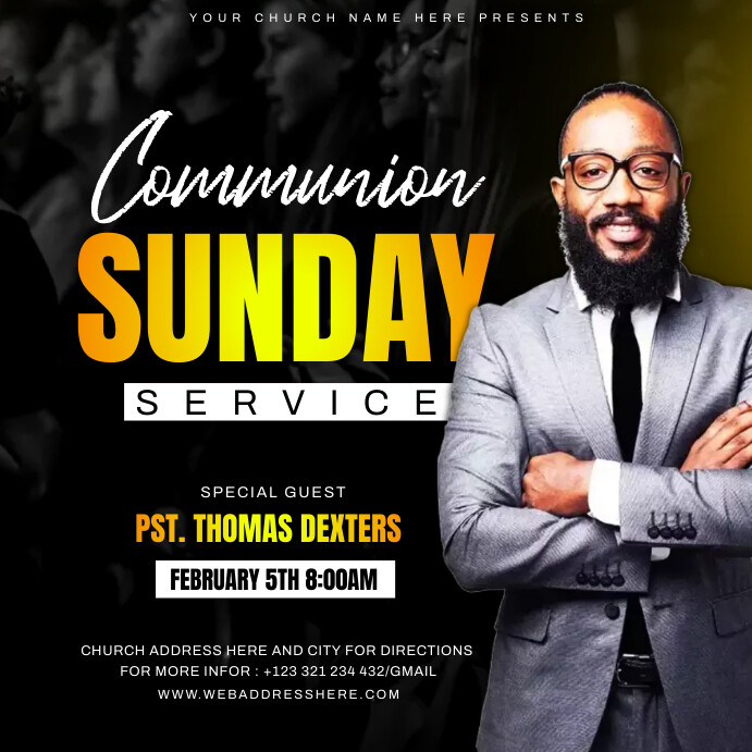 Plantilla de communion sunday service | PosterMyWall