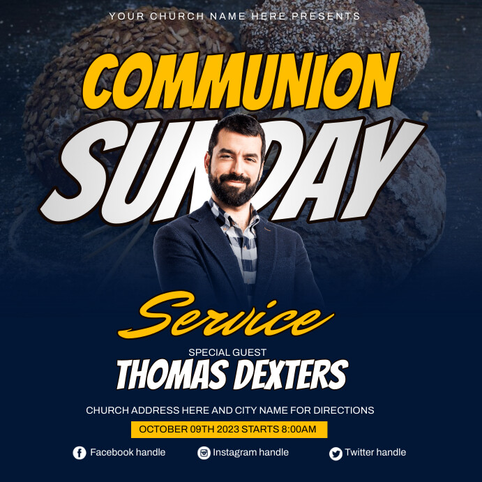 communion sunday service Template | PosterMyWall