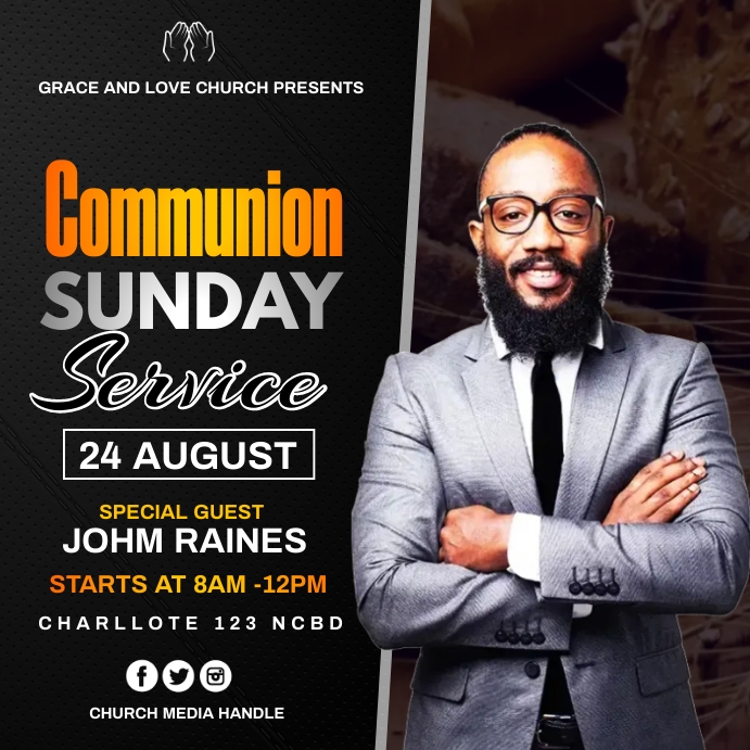 Plantilla de Del Servicio Dominical de La Comunión | PosterMyWall