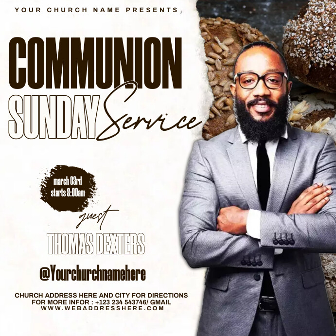 Plantilla de communion sunday service | PosterMyWall