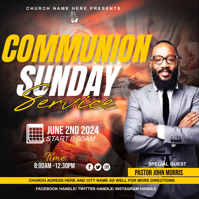Modèle Communion Sunday service | PosterMyWall