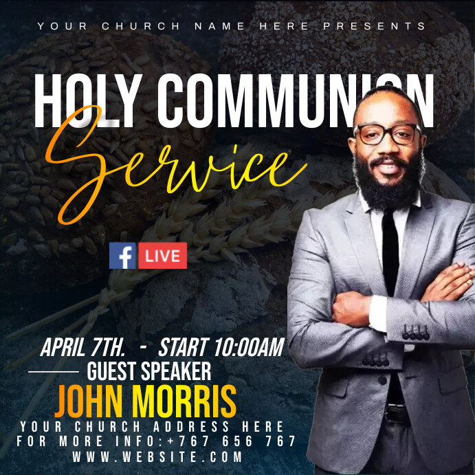 Modèle Communion sunday service | PosterMyWall