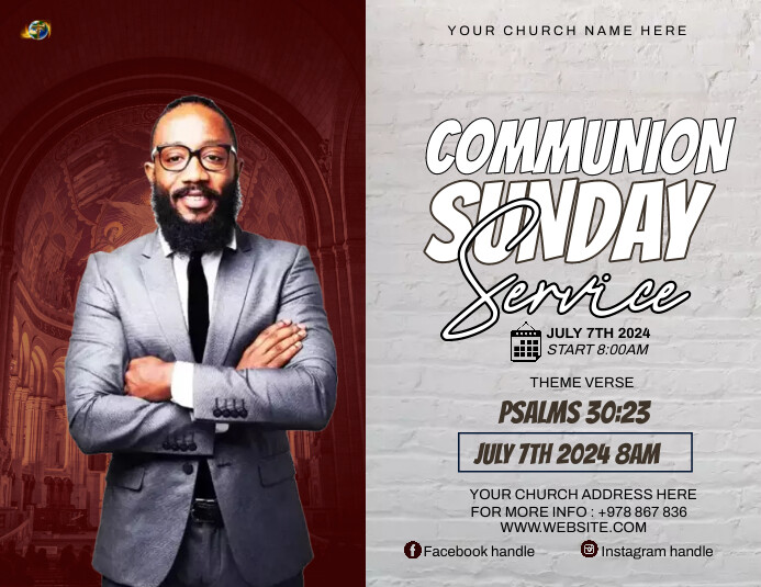 Modèle Communion Sunday service | PosterMyWall