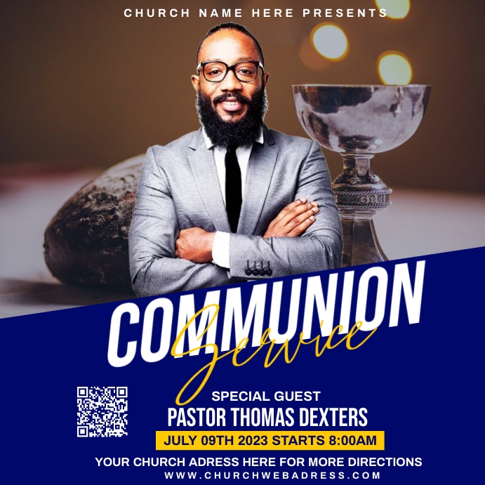 communion sunday service Template | PosterMyWall