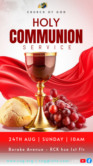 Communion Sunday Service Template | PosterMyWall