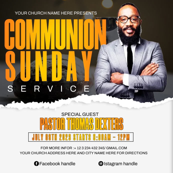 Plantilla de communion sunday service | PosterMyWall