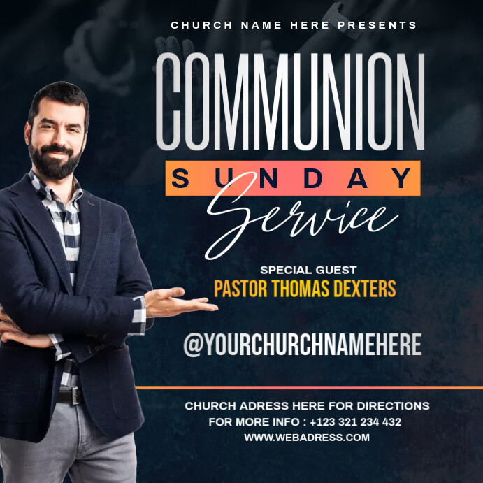 Plantilla de communion sunday service | PosterMyWall