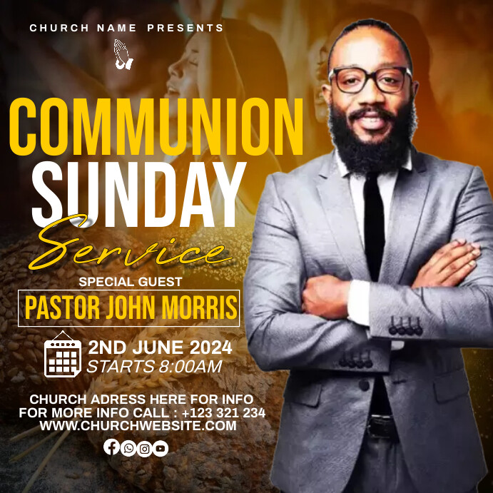 Plantilla de Communion Sunday service | PosterMyWall
