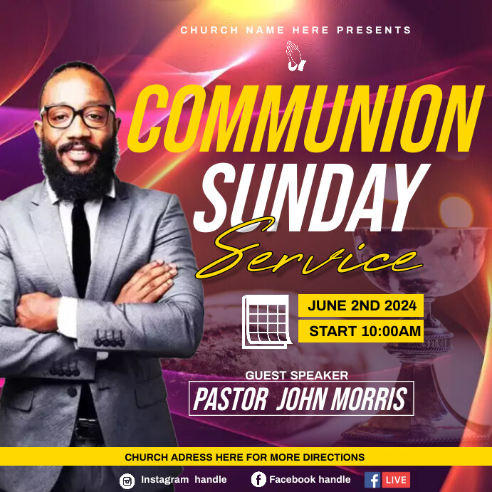 Copy of Communion Sunday service | PosterMyWall