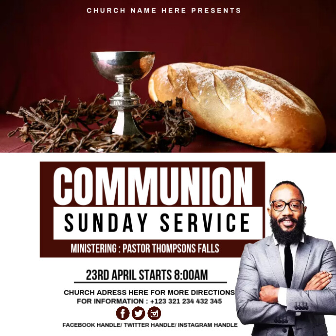 communion sunday service Template | PosterMyWall