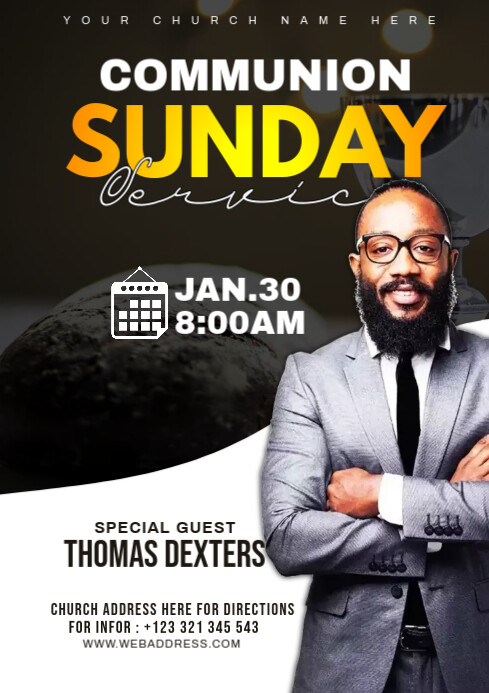 communion sunday service Template | PosterMyWall
