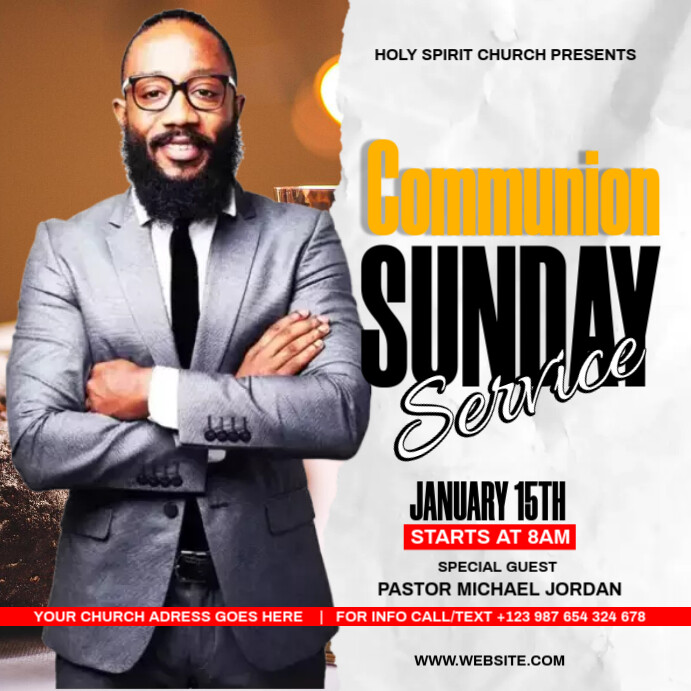 communion sunday service Template | PosterMyWall