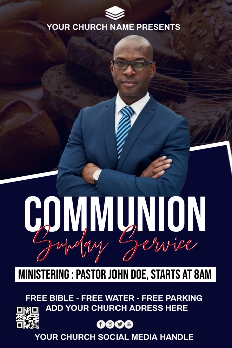 communion sunday service Template | PosterMyWall