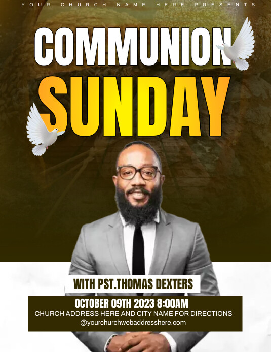 communion sunday service Template | PosterMyWall