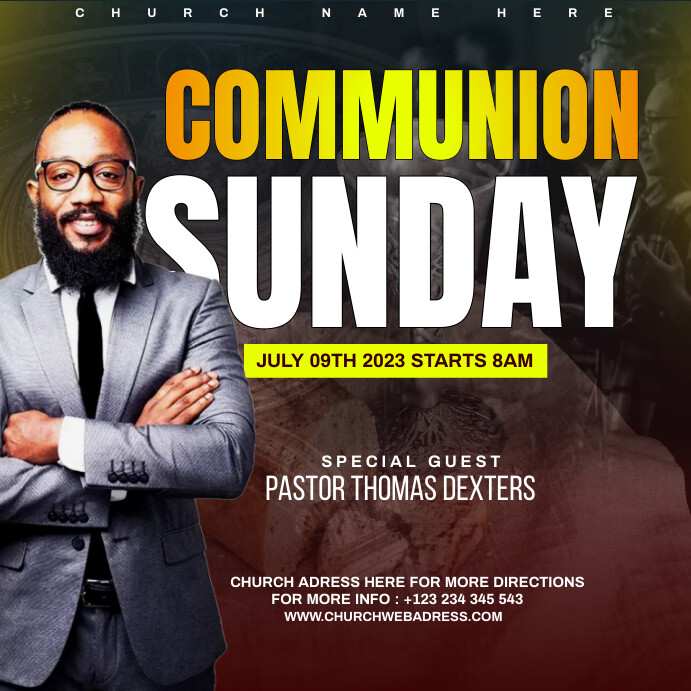 Communion Sunday Service Template | PosterMyWall