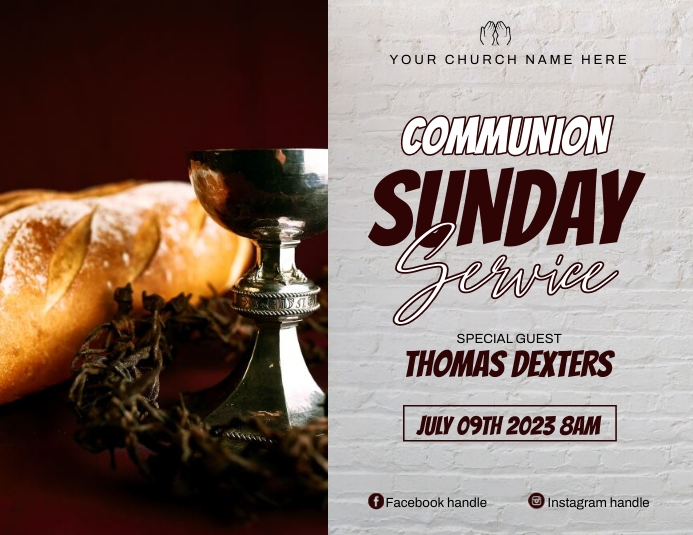 communion sunday service Template | PosterMyWall