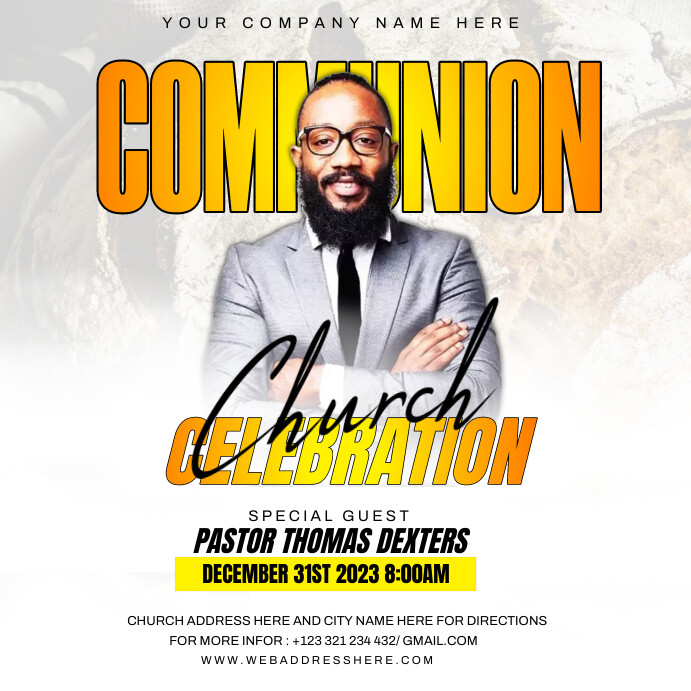 communion sunday service Template | PosterMyWall