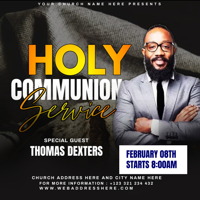 communion sunday service Template | PosterMyWall