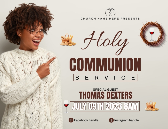 communion sunday service Template | PosterMyWall