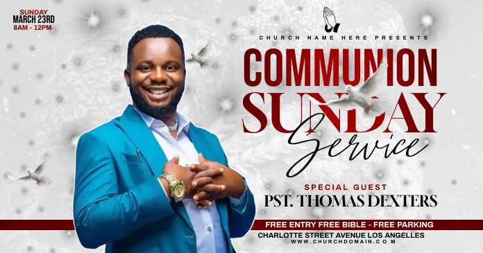 communion sunday service Template | PosterMyWall