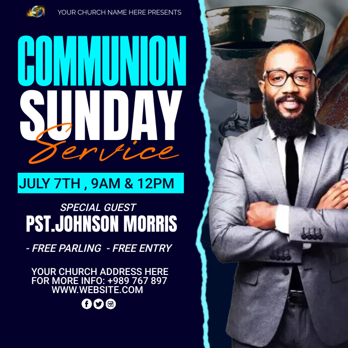 Communion Sunday service | PosterMyWall