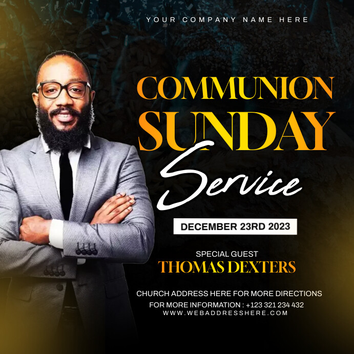 communion sunday service Template | PosterMyWall