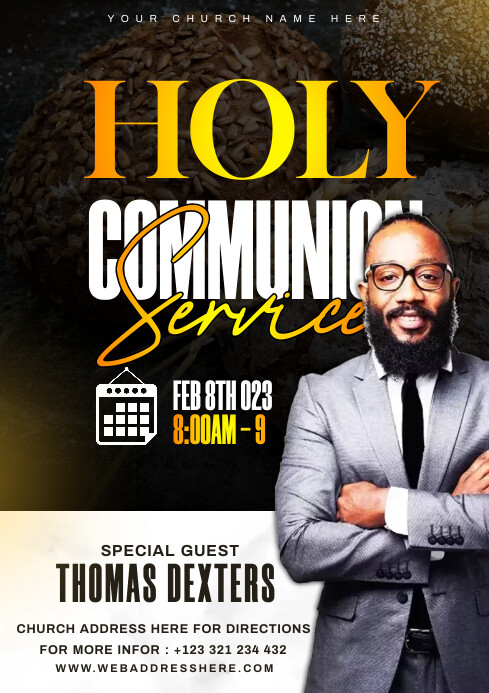 communion sunday service Template | PosterMyWall