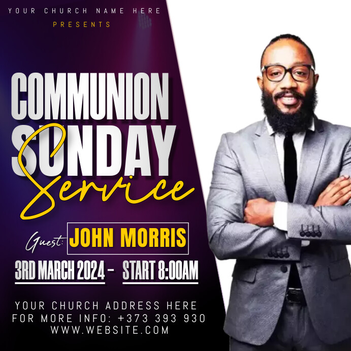 Communion sunday service Template | PosterMyWall