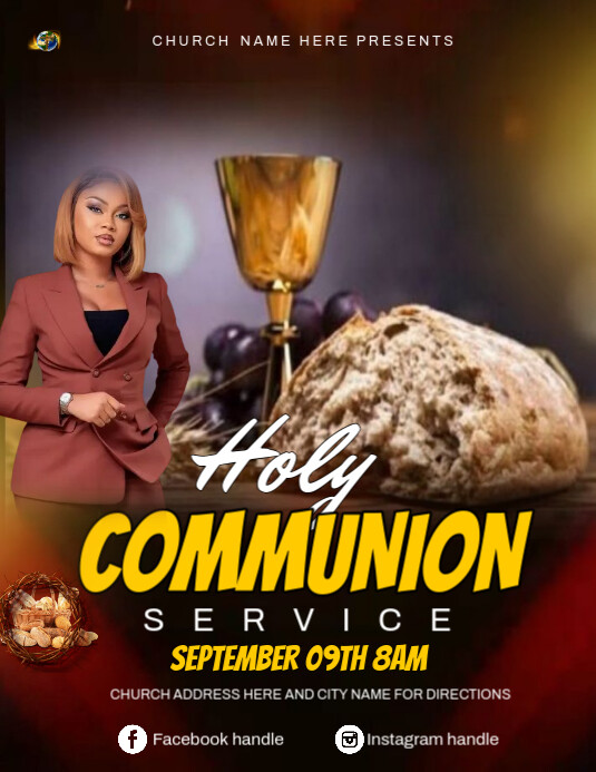 Communion Sunday service Template | PosterMyWall